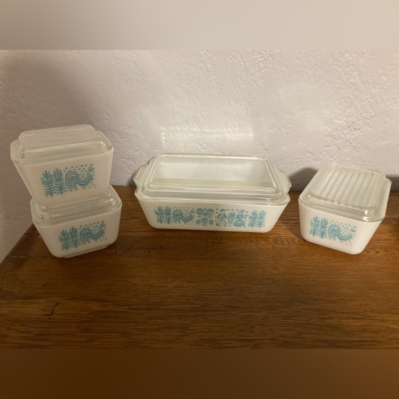 Pyrex | Kitchen | Vintage Pyrex Set Butterprint Refrigerator Storage ...